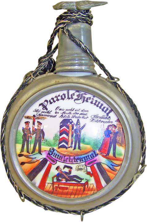 German Imperial Regimental Porcelain and Pewter Flask - IMP-GER FIELD ...