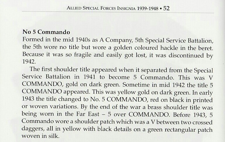 5 Commando - Uniforms, Insignia, Equipment & Medals - World Militaria Forum