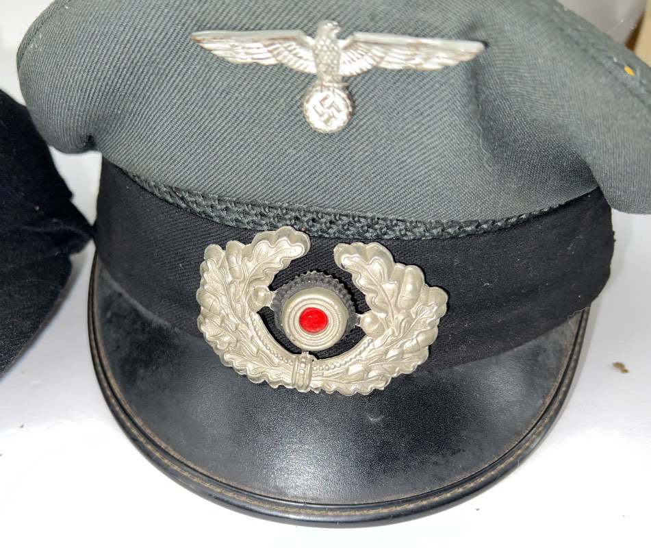 old trunk full German hats & helmets - TR CLOTH HEADGEAR - World ...