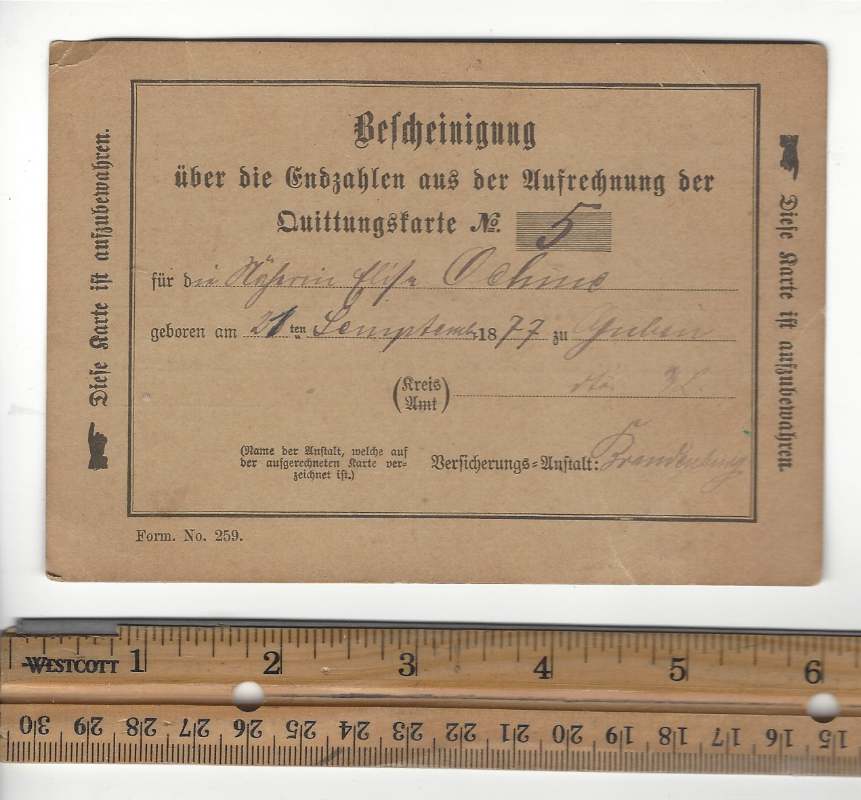 1899 German Police card Polizei Rebier Berlin - IMP-GER PHOTOS ...