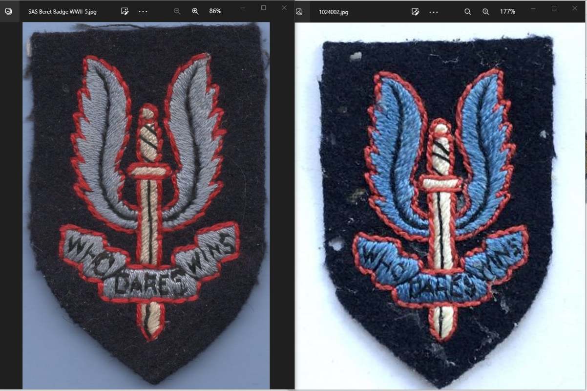 44 pattern SAS badge review - Uniforms, Insignia, Equipment & Medals ...