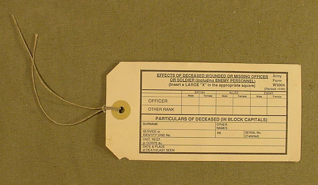 PERSONAL EFFECTS TAG FOR KIA OR MIA SOLDIER - CAN YOU IDENTIFY THIS ...