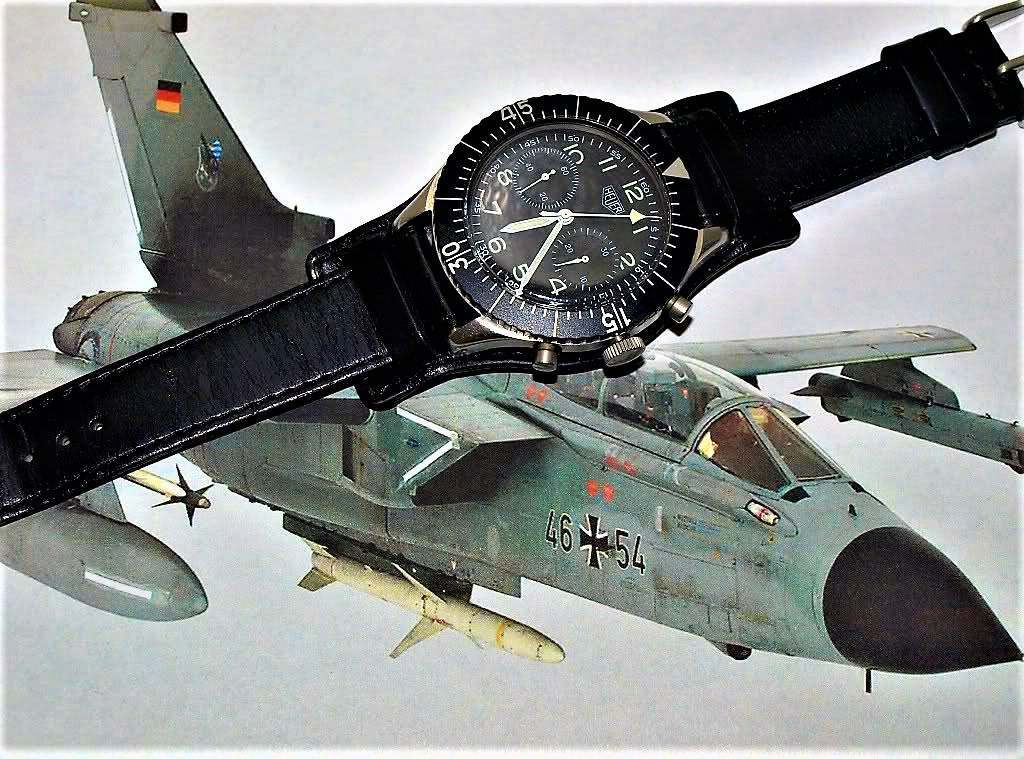 Bund German Airforce navigation kit with Heuer Bund wristwatch ...