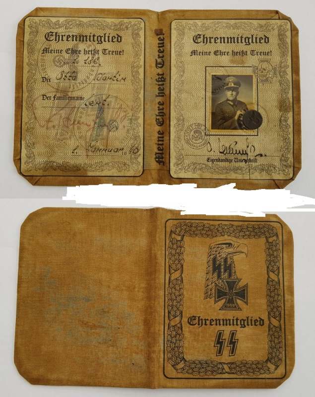 SS Identification Booklet - THIRD REICH (1933 - 1945) - World Militaria ...