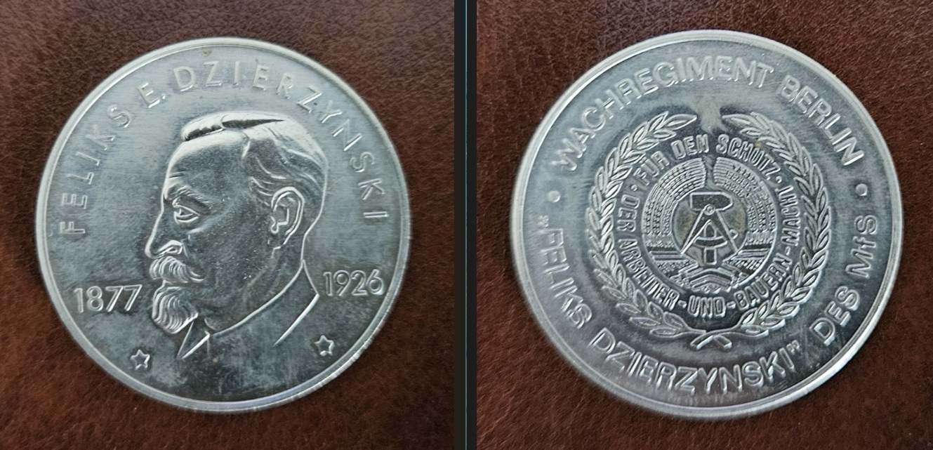 DDR MfS/Stasi Sleeve Cuff, Commemorative Badges, and Desk Coins - DDR ...