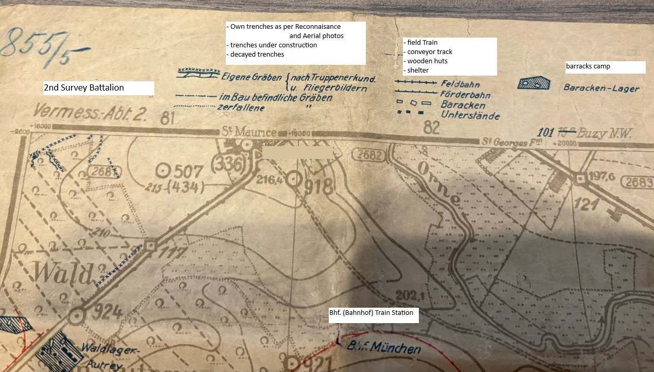 original WWI German battlefield tactical map - IMP-GER PHOTOS ...