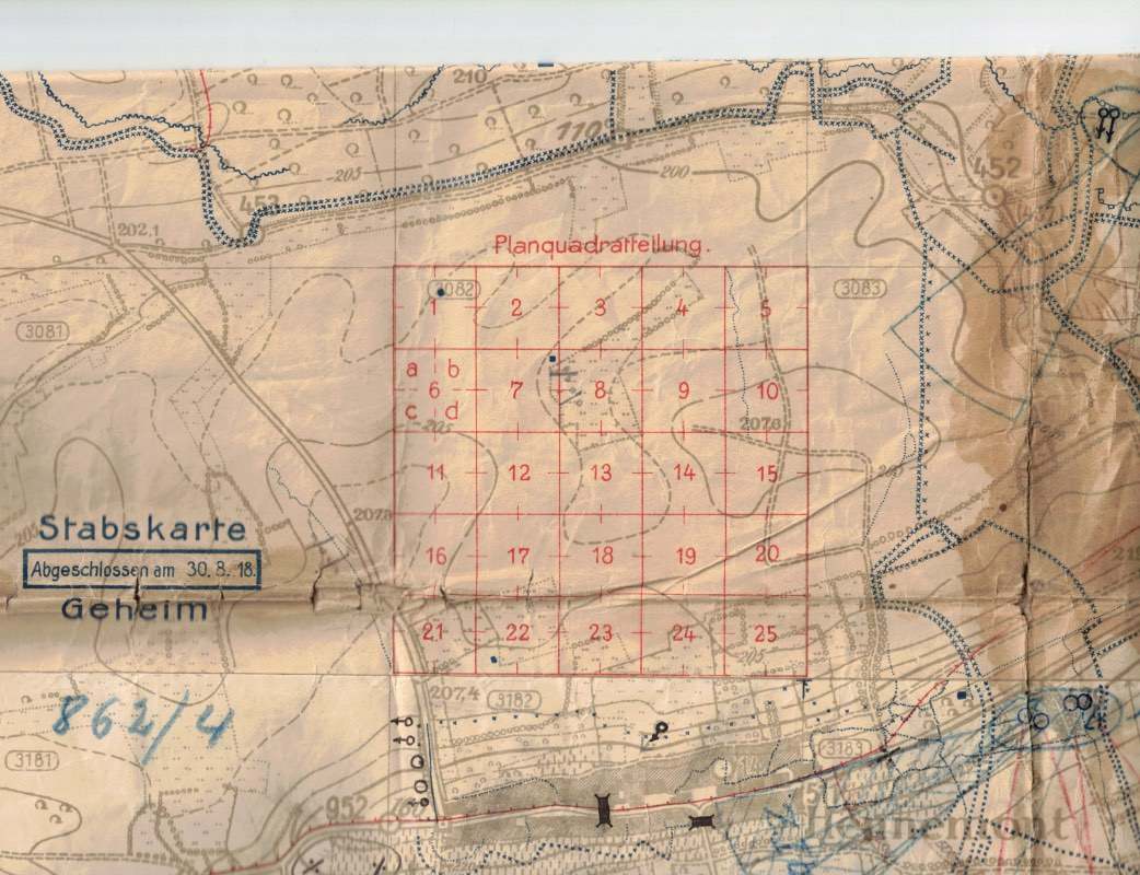 original WWI German battlefield tactical map - IMP-GER PHOTOS ...